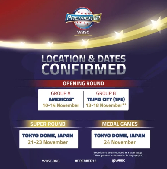 世界12強賽明年大巨蛋開打？ WBSC公布賽程小組賽台北舉行 - TSNA體育新聞團隊