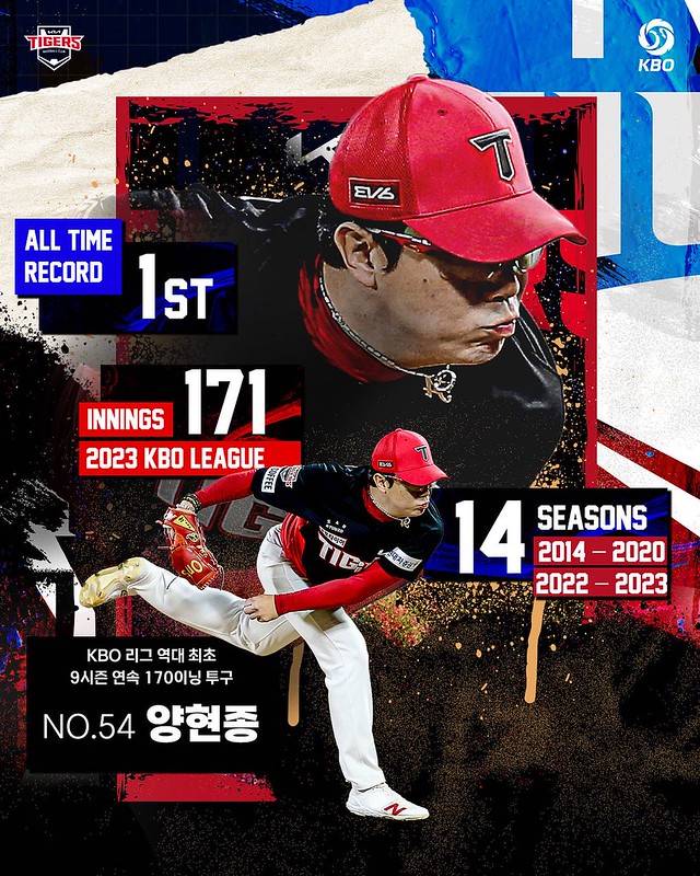 梁玹種連9季投170局以上 韓職5強19日開打季後賽 - TSNA體育新聞團隊