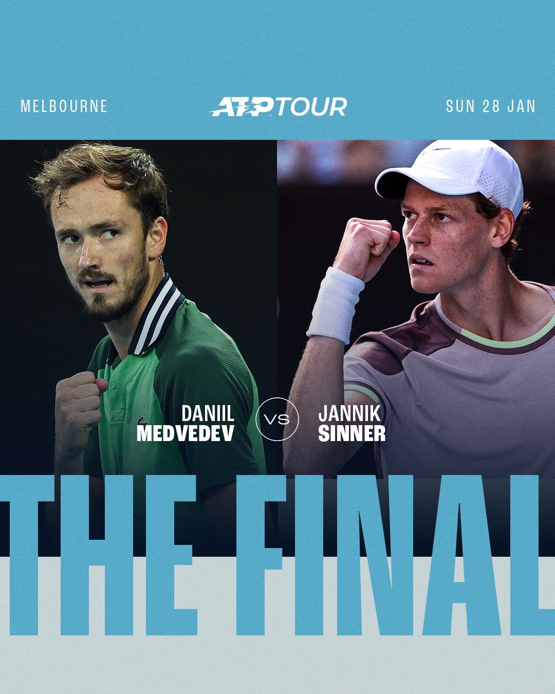 澳網》男單決賽戲碼 Sinner最近對Medvedev取得三連勝 - TSNA體育新聞團隊