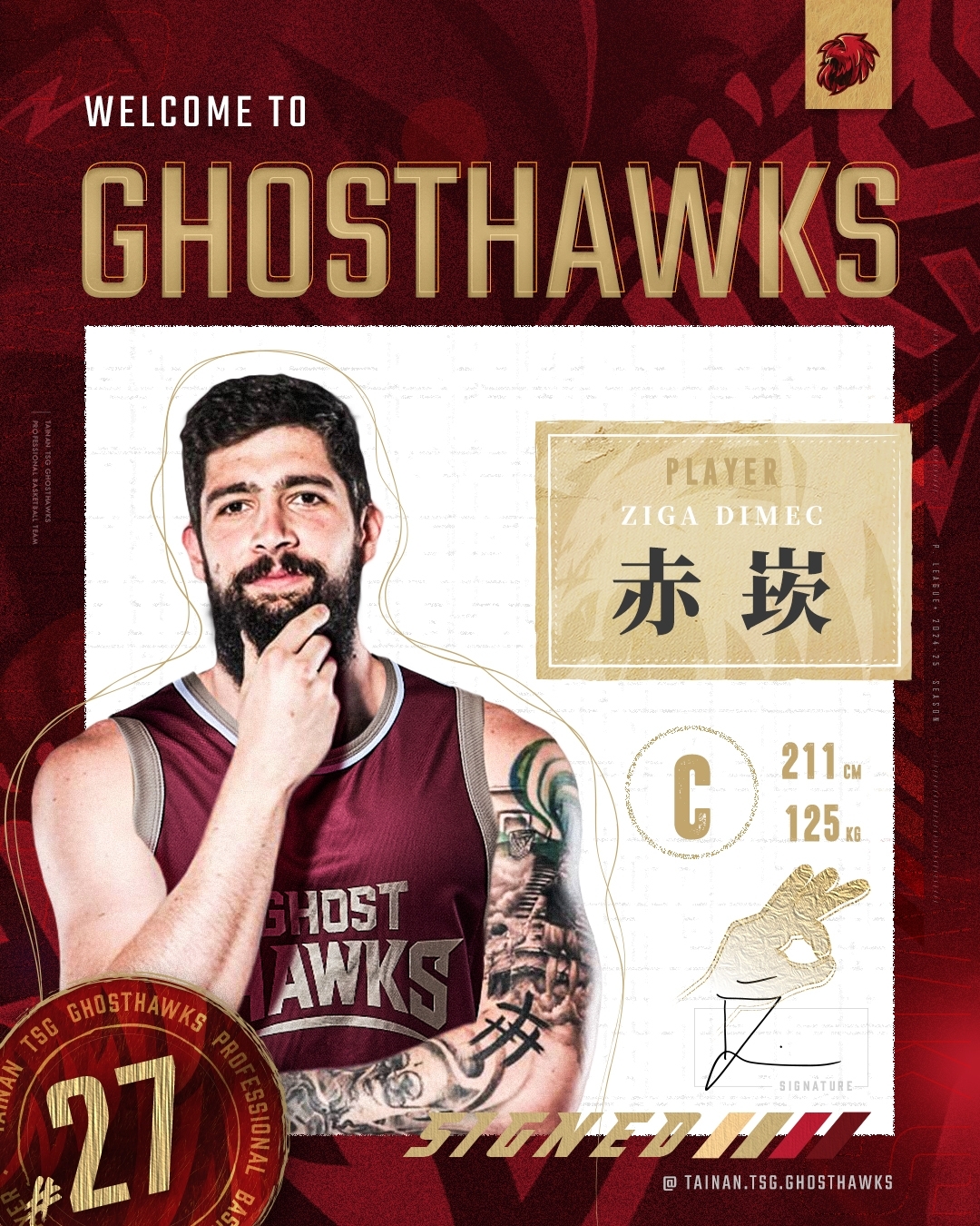 PLG》NBA球星Doncic國家隊隊友 赤崁加盟台鋼獵鷹 - TSNA體育新聞團隊