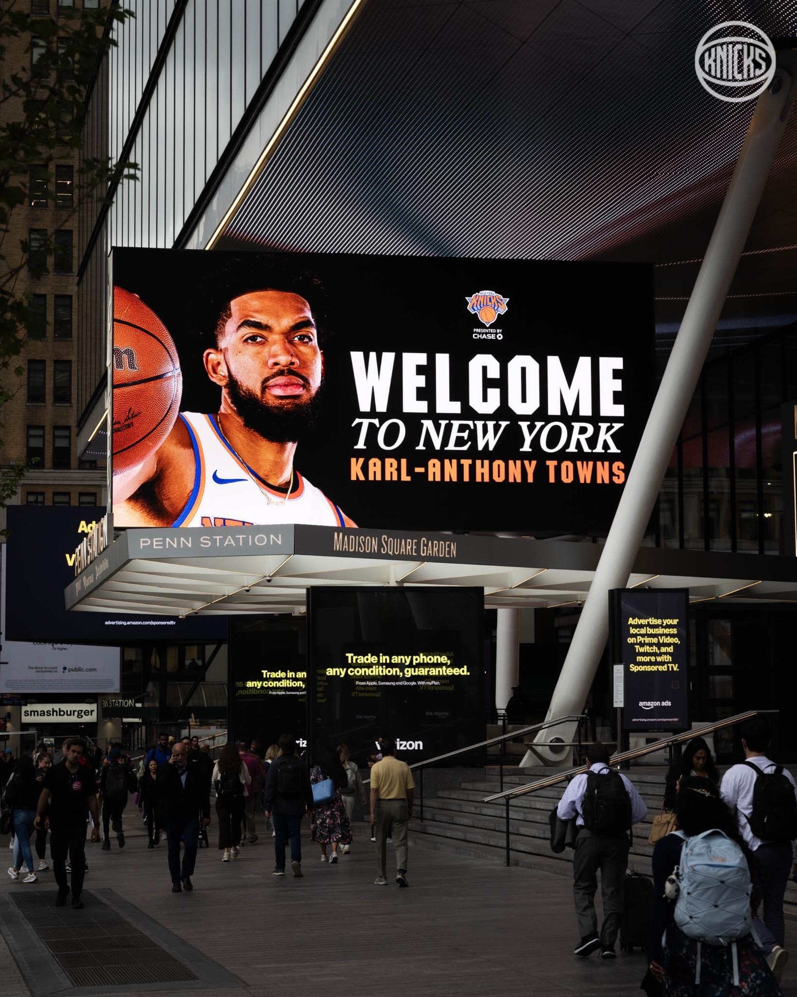 NBA》紐約尼克隊官宣：Karl-Anthony Towns加盟 - TSNA體育新聞團隊