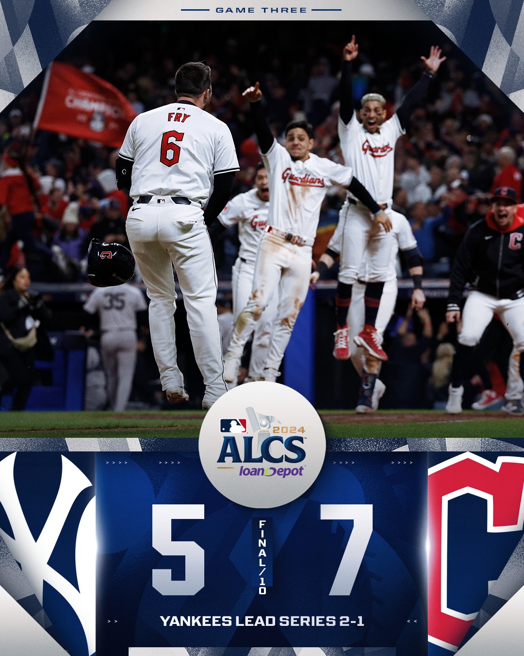 MLB》影／David Fry再見全壘打 守護者延長賽氣走洋基 - TSNA體育新聞團隊