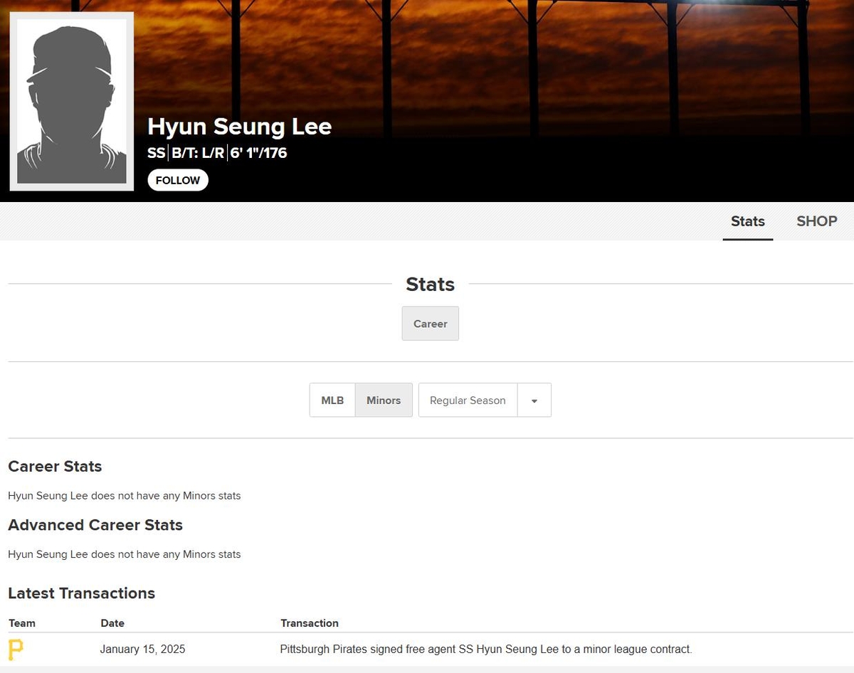 MLB》國中畢業後沒念高中 海盜簽約韓國16歲內野手 - TSNA體育新聞團隊