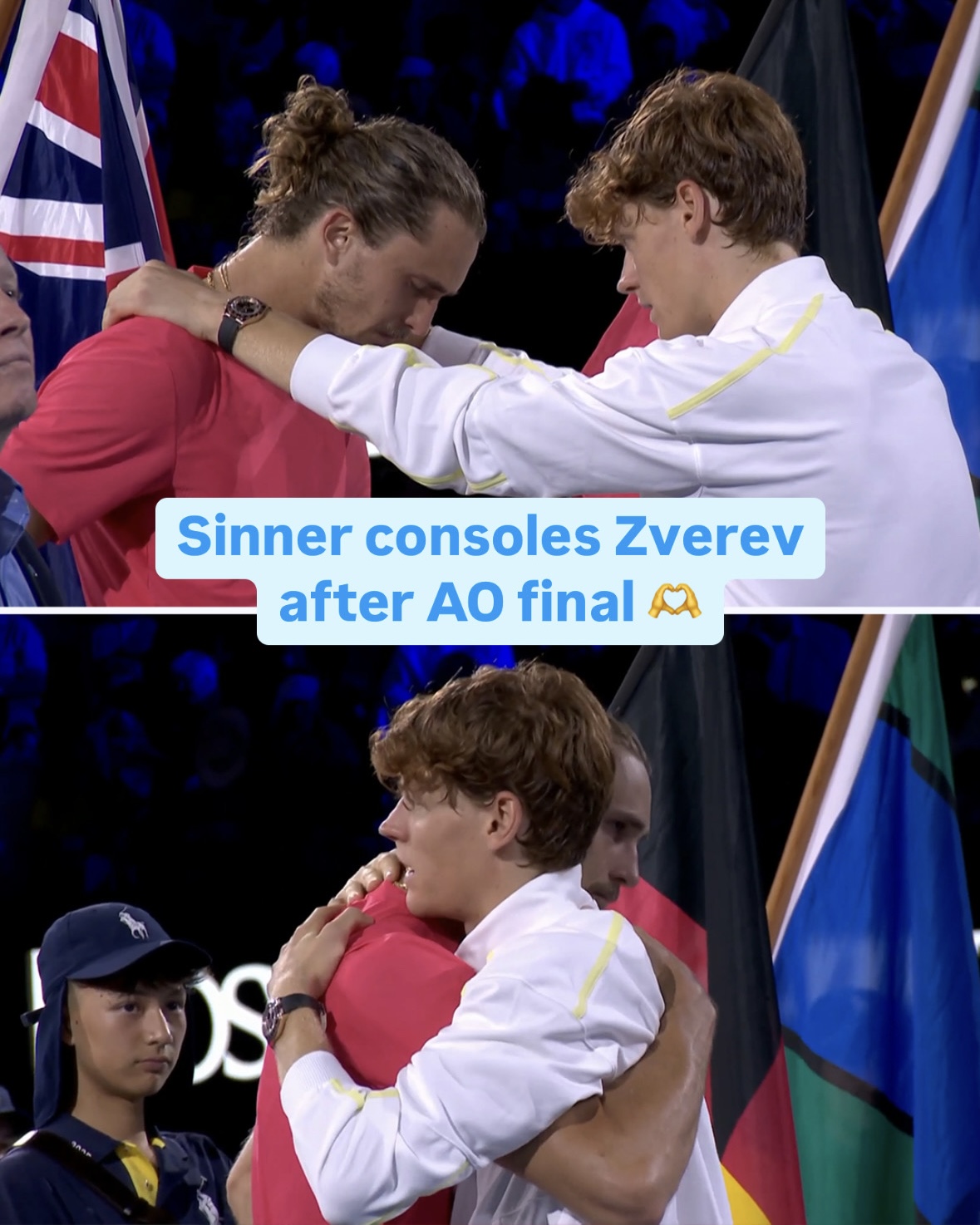 澳網》英雄惜英雄！ Sinner暖心安慰Zverev：繼續相信自己 - TSNA體育新聞團隊