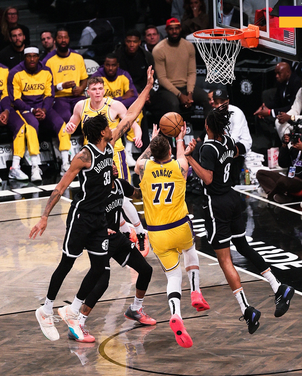 NBA》 LeBron缺陣、Doncic「大三元」 湖人不敵籃網 - TSNA體育新聞團隊