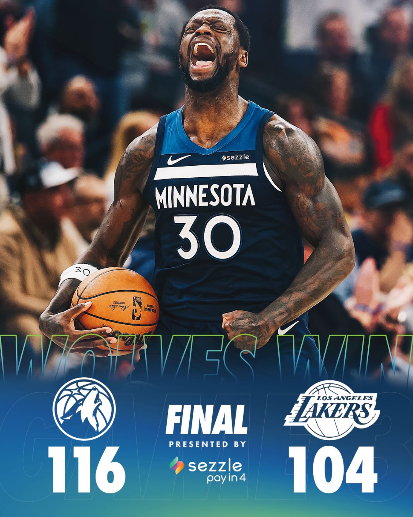 NBA》灰狼咬傷湖人 Jaden McDaniels砍30分得分新高 - TSNA體育新聞團隊