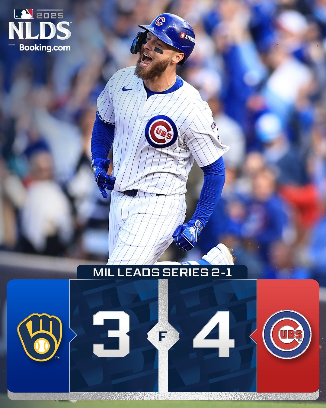 MLB》小熊首局灌4分奠勝基 險勝釀酒人續命拖進G4 - TSNA體育新聞團隊